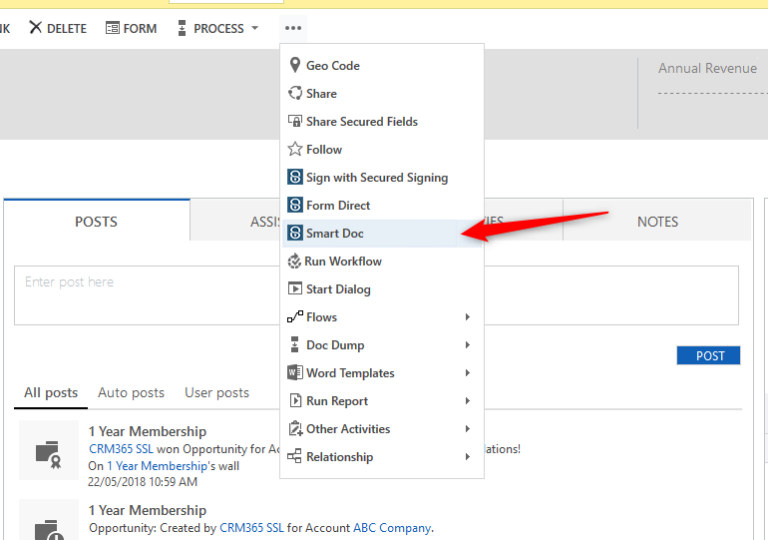Microsoft Dynamics 365 How To Send A Smart Doc For Signing With
