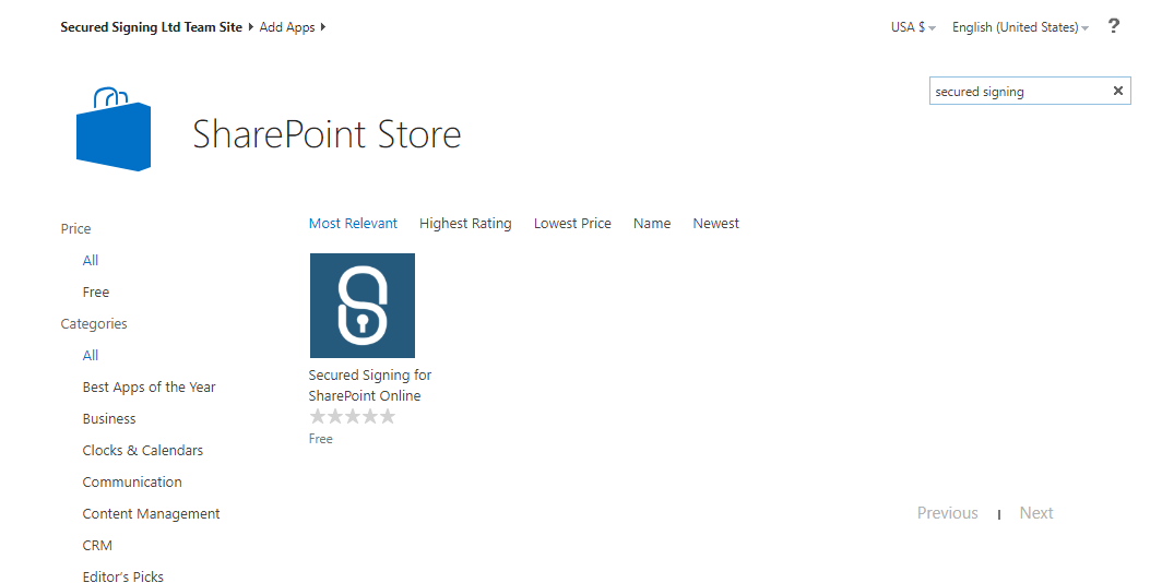 Sharepoint Connect The Secured Signing App For Digital Signing