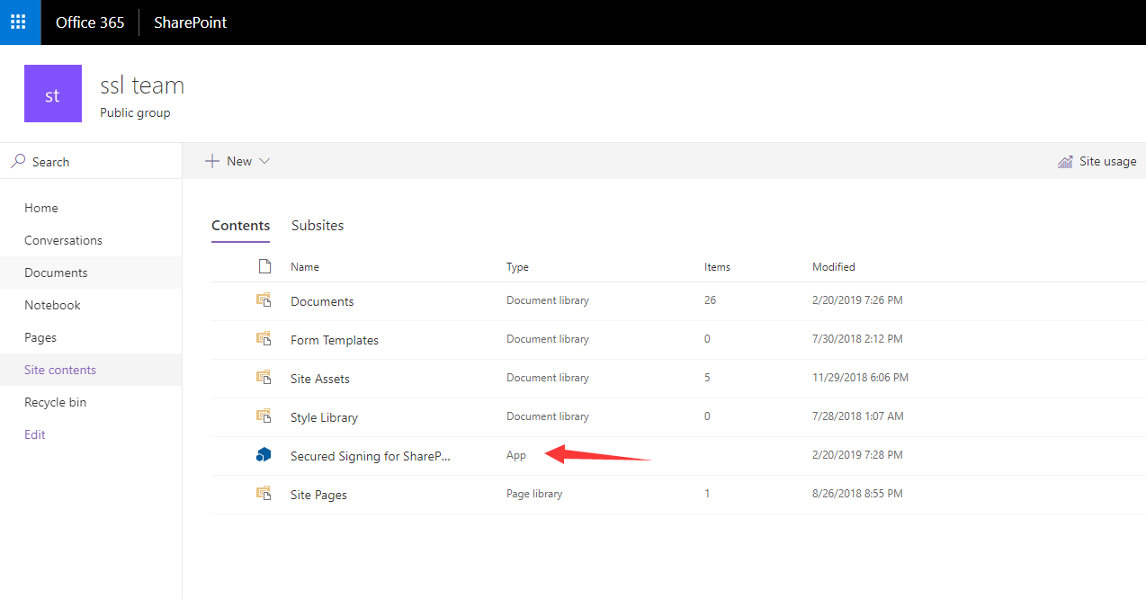 Sharepoint Connect The Secured Signing App For Digital Signing
