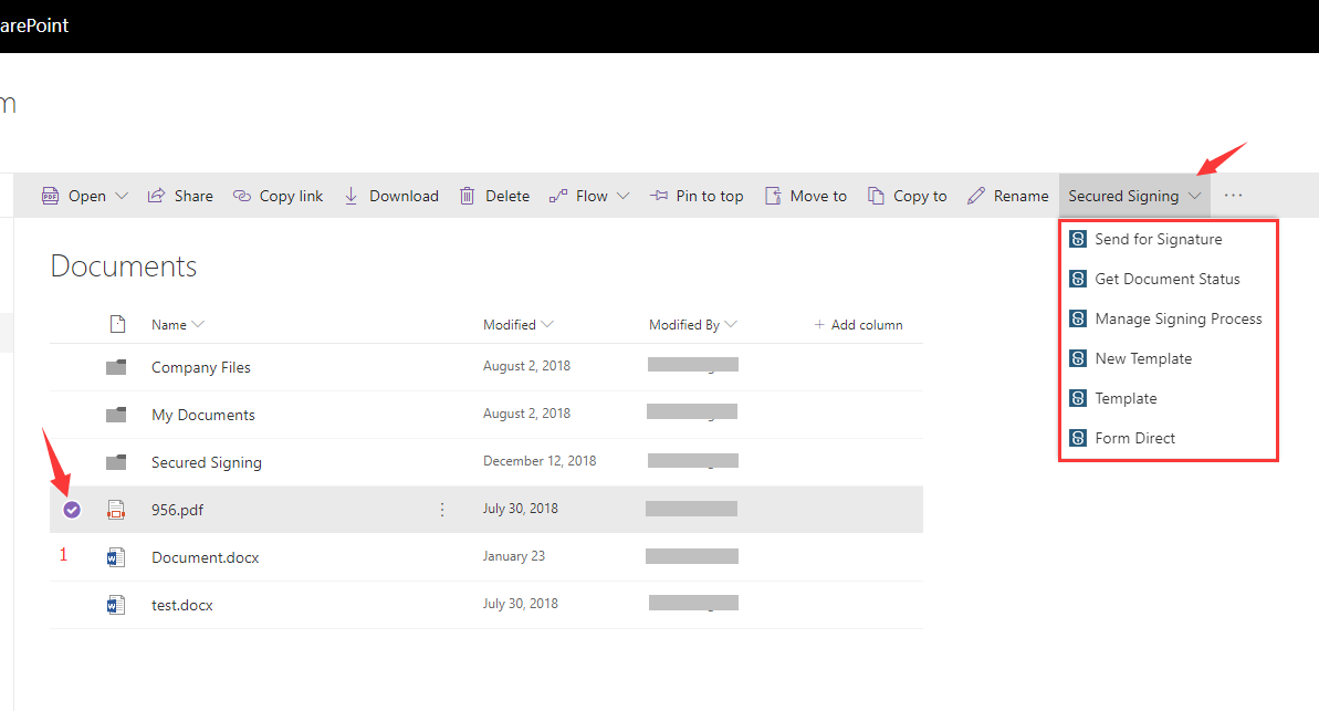Sharepoint How To Send A Document For Signing With Wesign Secured