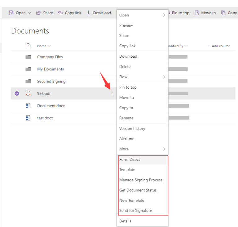 SharePoint: How to Send a Document for Signing - Secured Signing