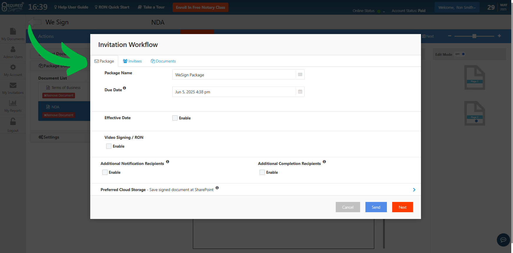 Send A Wesign Package Secured Signing