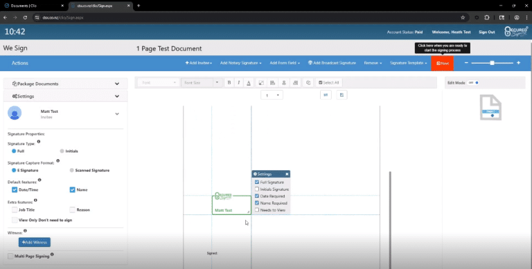 How to get documents signed in Clio using Secured Signing