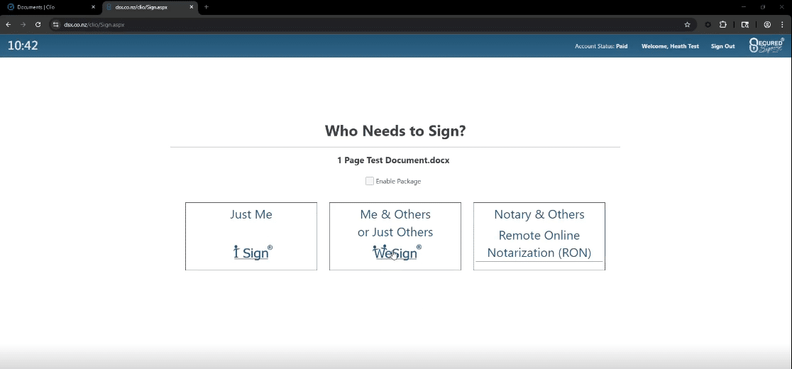 How to get documents signed in Clio using Secured Signing